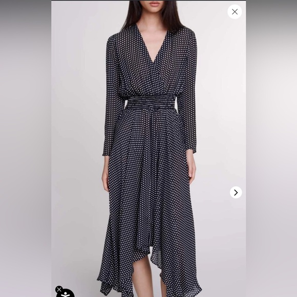 Maje | Dresses | Maje Black And White Polka Dot Dress | Poshmark